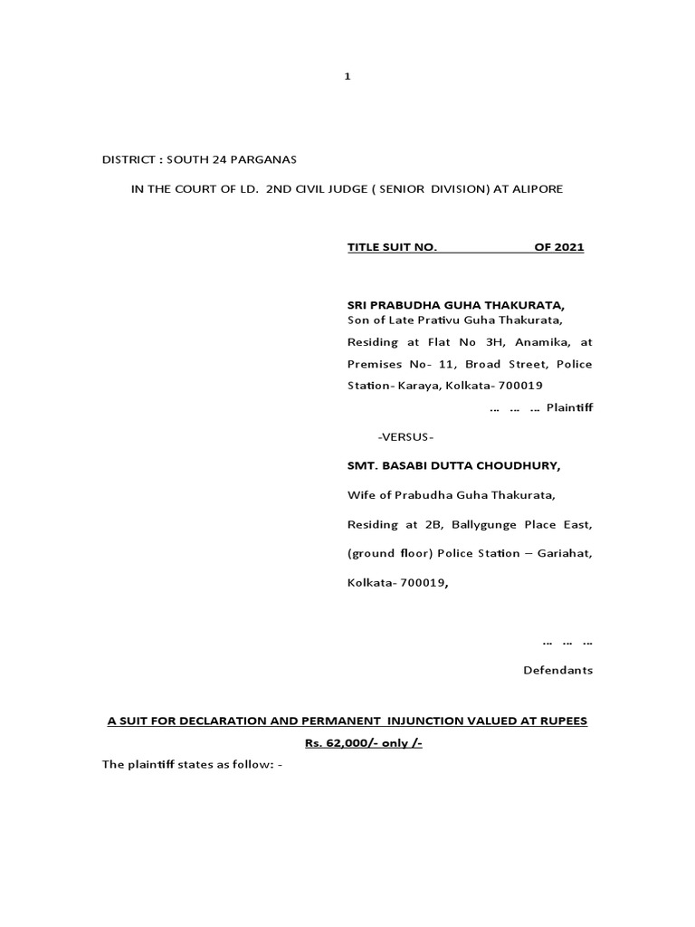 Sample Plaint | PDF | Lawsuit | Banks