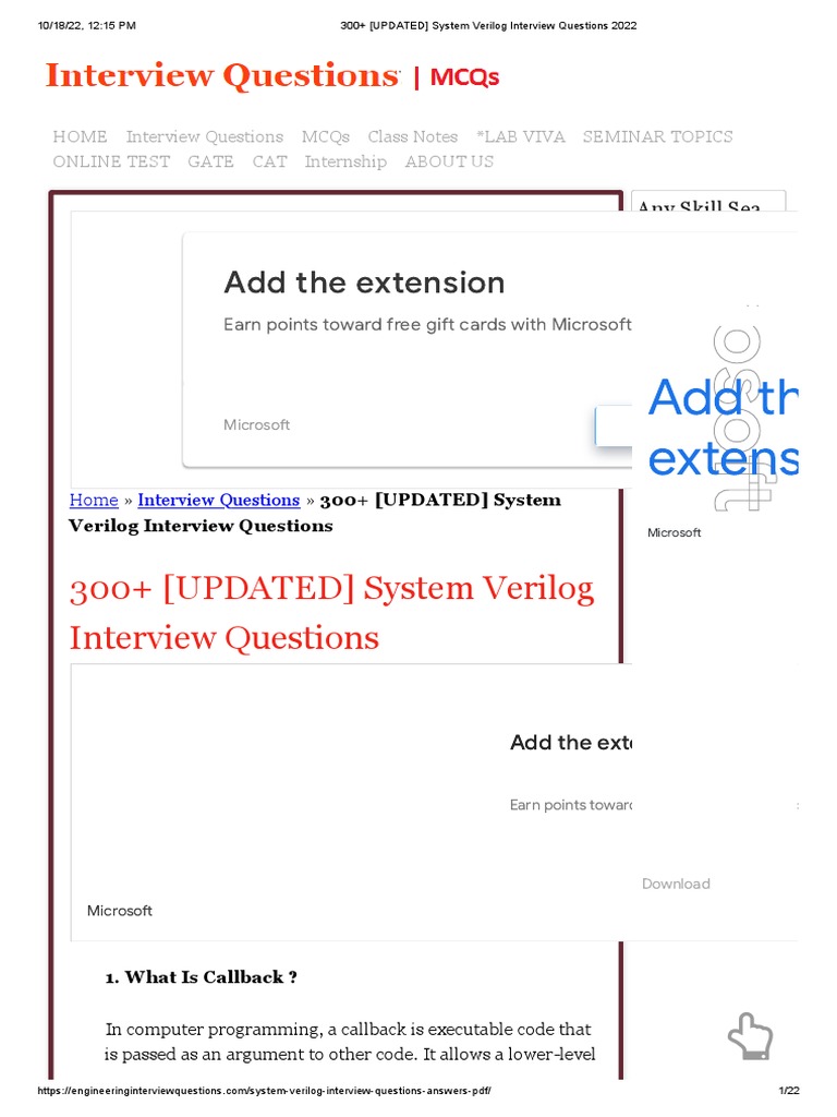 System Verilog Interview Q Pdf Parameter Computer Programming Method Computer Programming