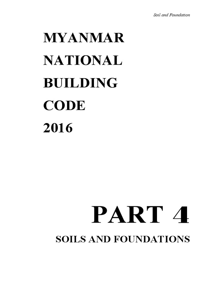 Myanmar Building Code: Soils & Foundations | PDF | Deep Foundation | Strength Of Materials