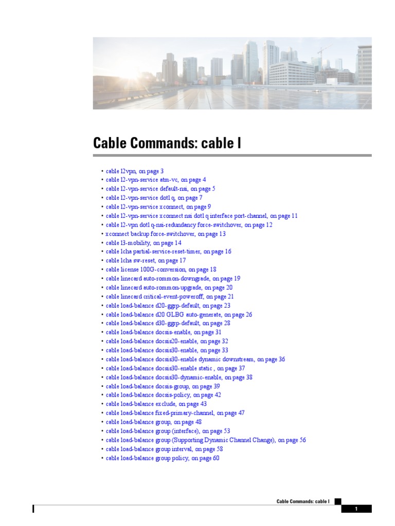 Cisco Cable Command Reference Guide Cable L | PDF | I Pv6 | Networking