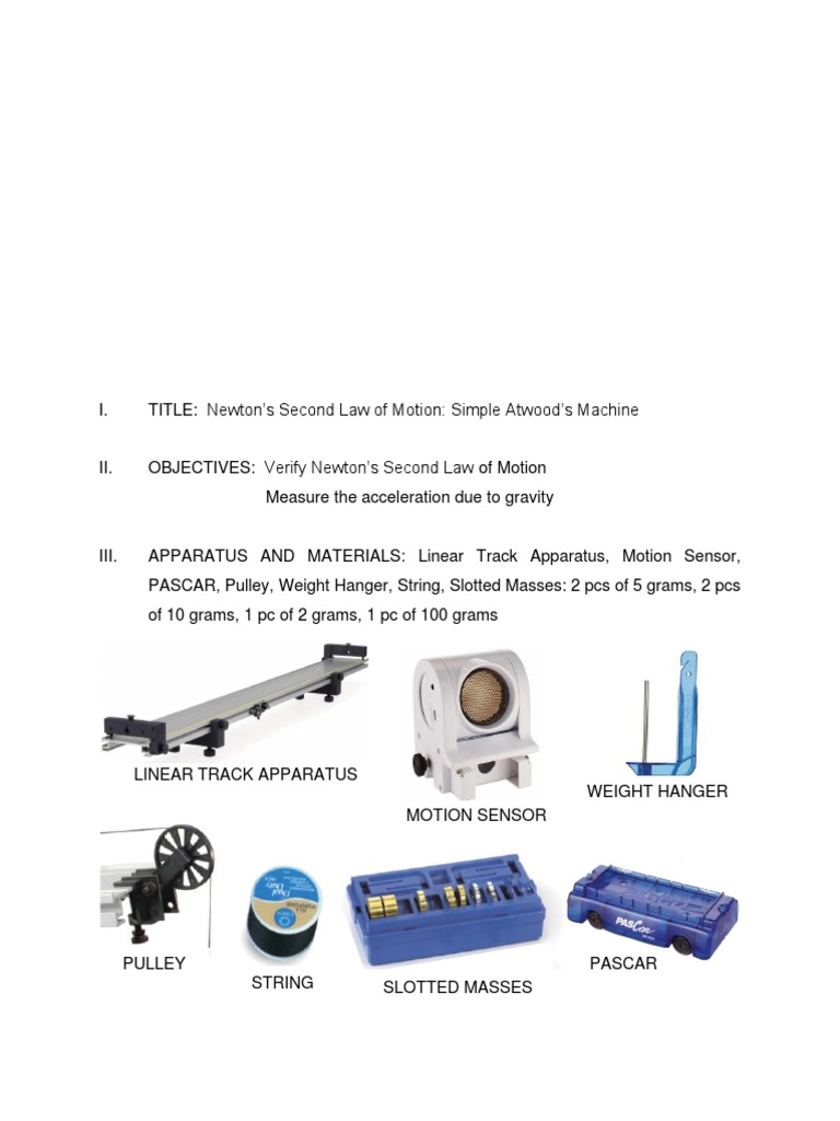 Laboratory Report - Simple Atwood Machine | PDF | Weight | Mass