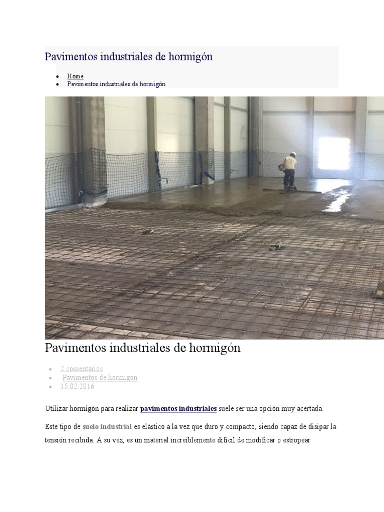 Pavimentos Industriales de Hormigón | PDF | Hormigón | Materiales de construcción