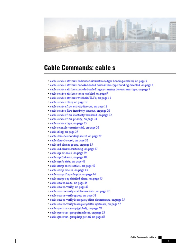 Cisco Cable Command Reference Cable - S | PDF | Modem | Computer Networking
