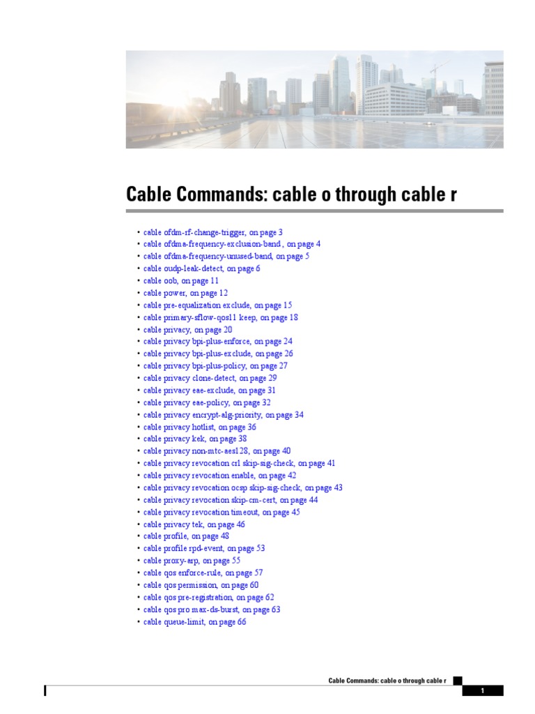 Cisco Cable Command Reference Cable - P - Through - Cable - R | PDF | Router (Computing) | Modem