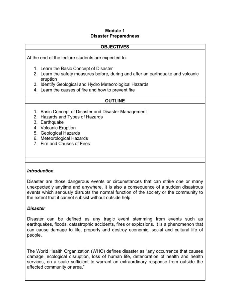 CWTS 2 Module 1 Disaster Preparedness | PDF | Emergency Management ...