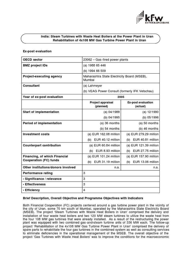 Uran Gas Turbine Power Plant Evaluation | PDF | Boiler | Power Station