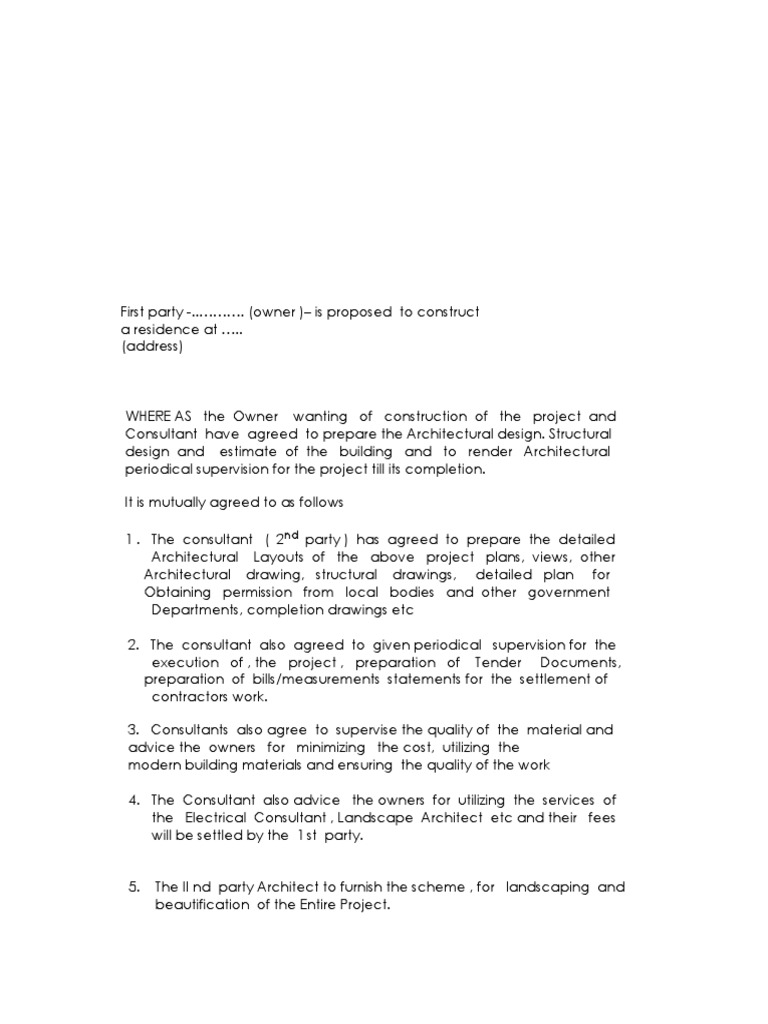 Client Agreement | PDF | Architect | Consultant