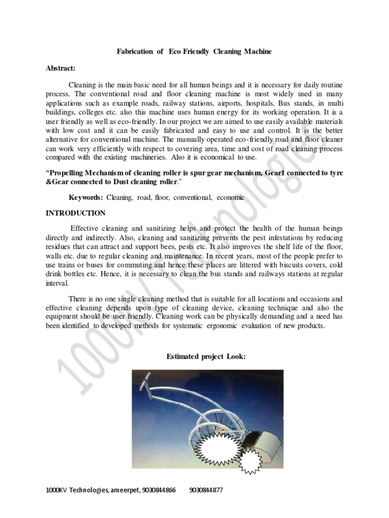 Eco-Friendly Manual Road Cleaner Design | PDF | Road | Machines