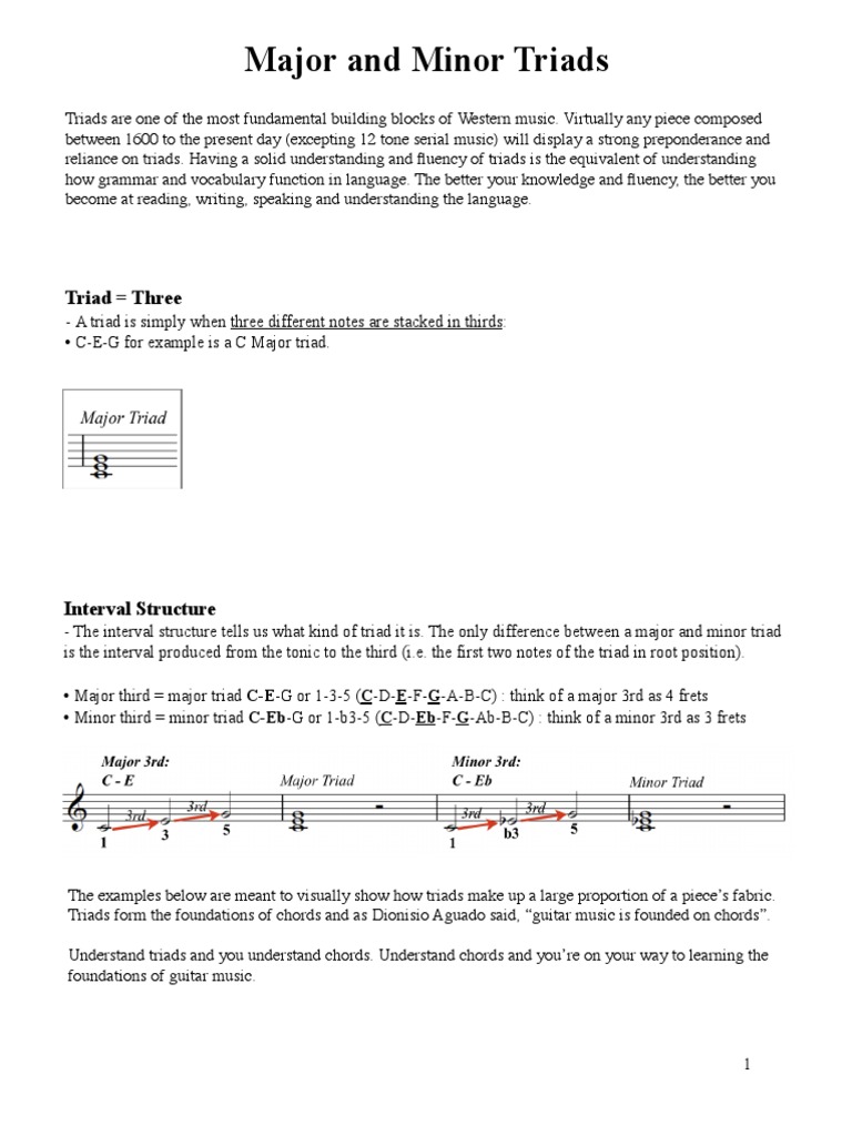 Major and Minor Triads | PDF | Chord (Music) | Musicology