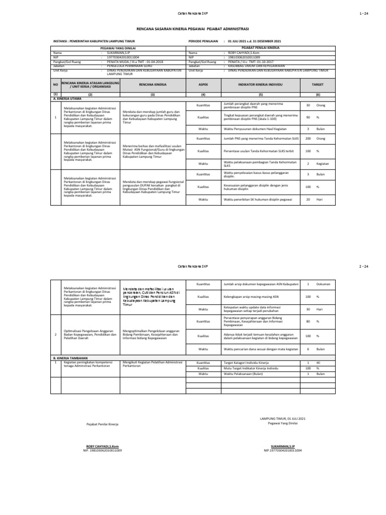 04 Model SKP Tendik - sm2 | PDF