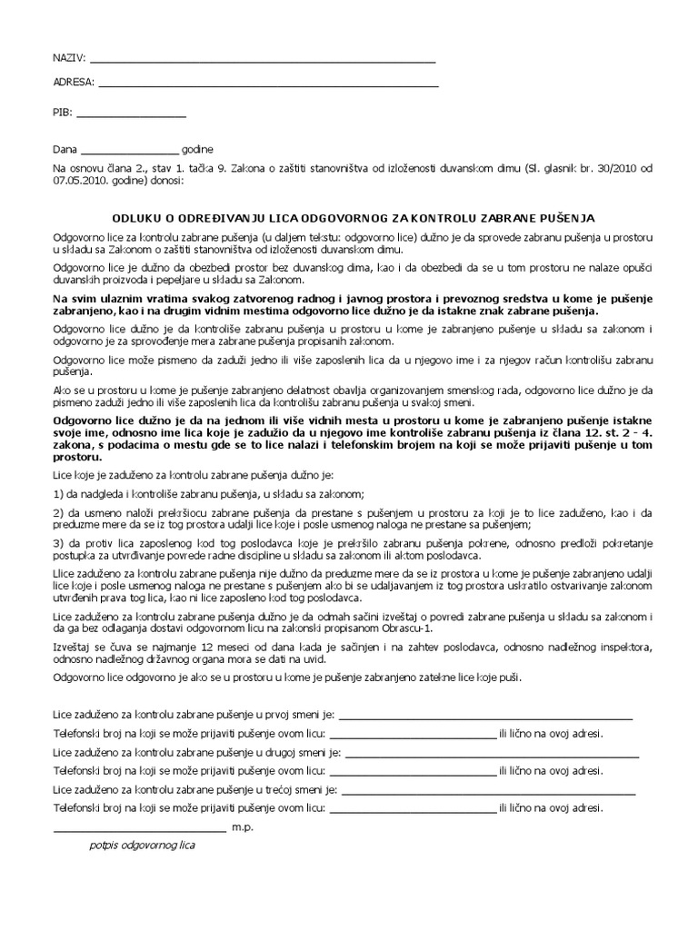 PUSENJE-ODLUKA o Licu | PDF