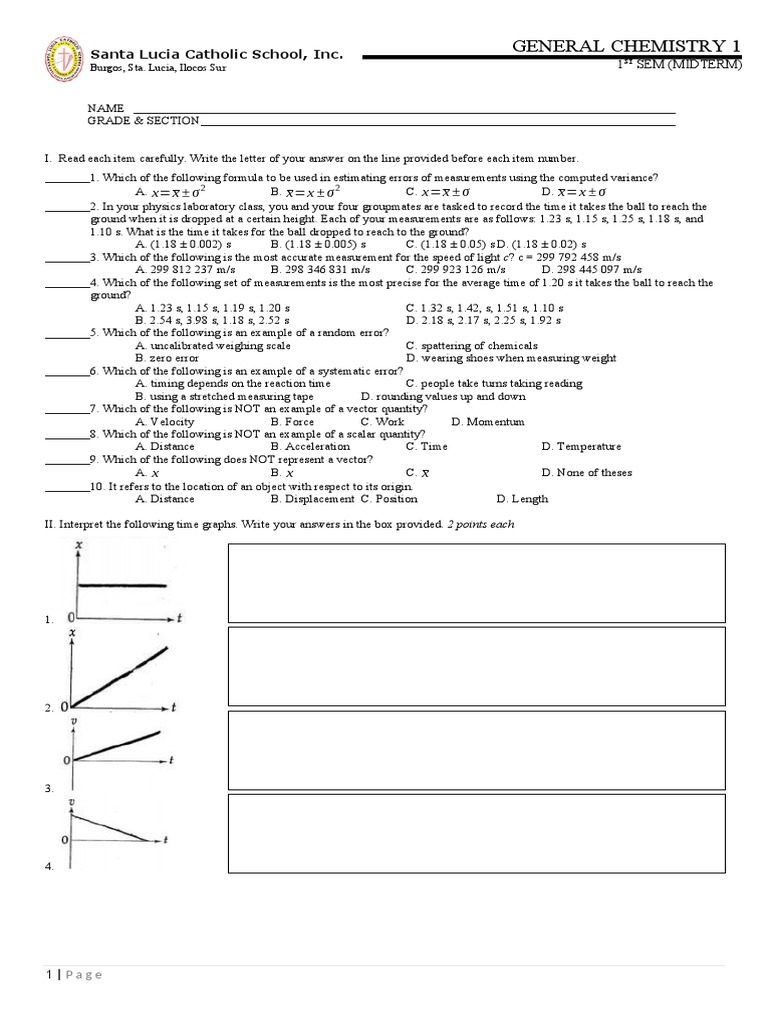 Gen Physics 1 Midterm Exam | PDF | Velocity | Weight Gen Physics 1 Midterm Exam | PDF | Velocity | Weight