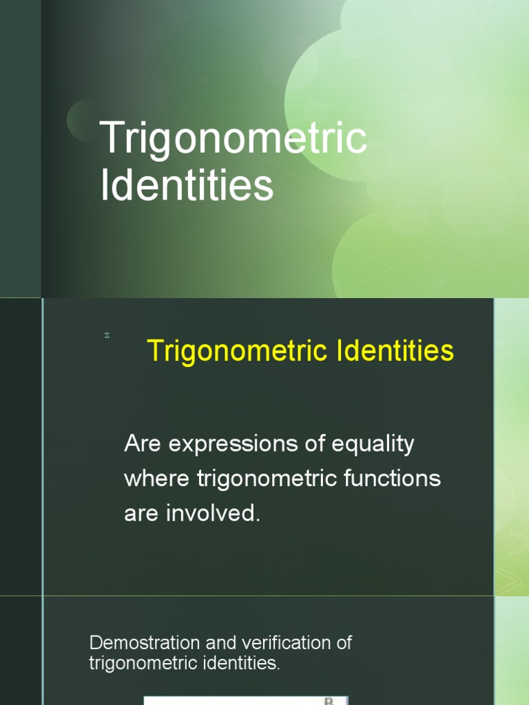 Topic 6 Trigonometric Identities | PDF | Teaching Methods & Materials