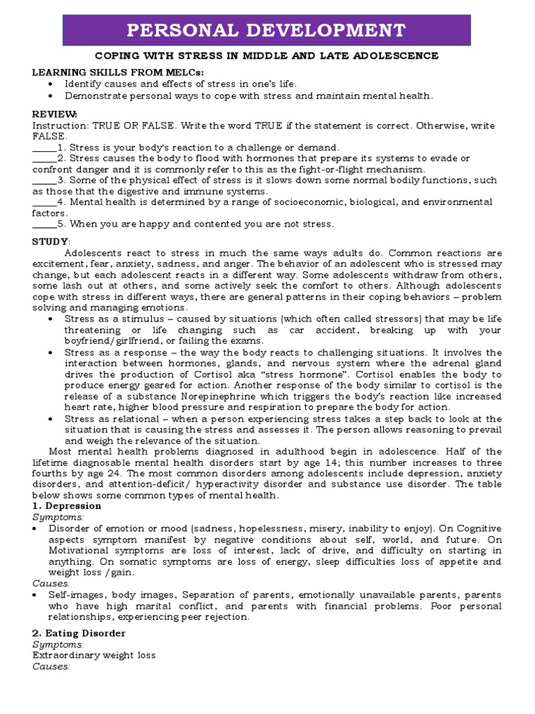 Coping With Stress | PDF | Stress (Biology) | Anxiety Disorder