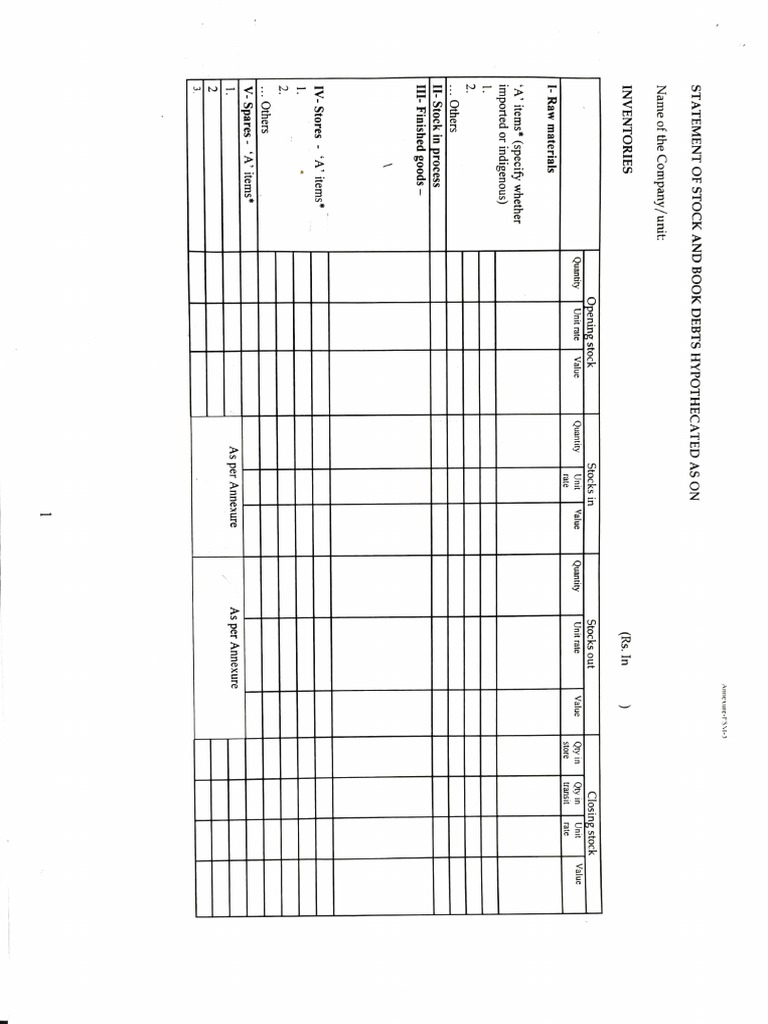 Stock Statement | PDF