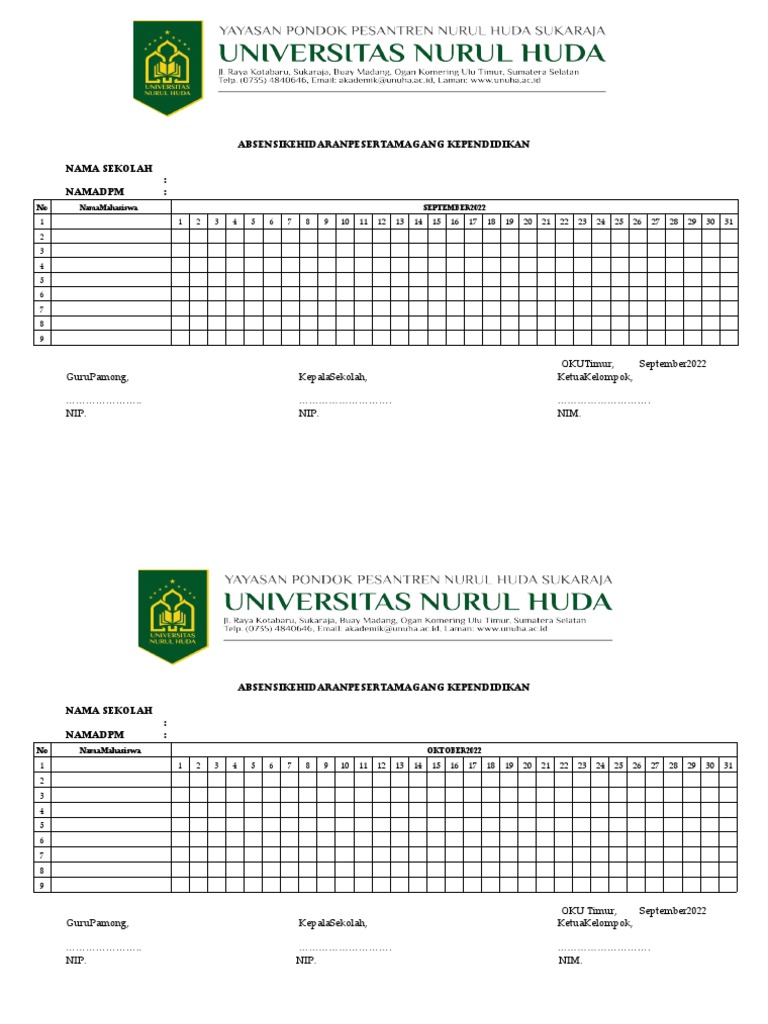 Absensi Magang | PDF