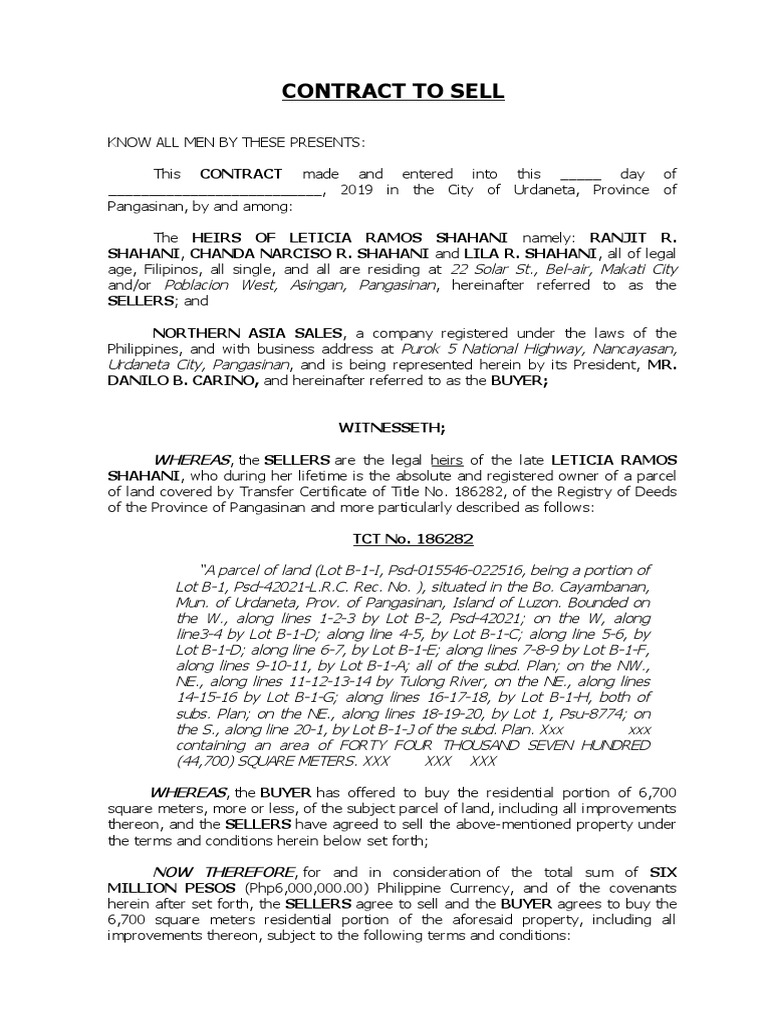 Contract To Sell FINAL | PDF