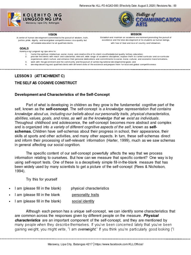 Uts L3 | PDF | Self Awareness | Self Concept