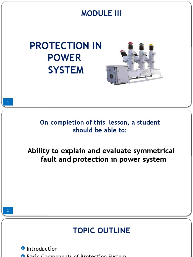 MODULE III - Protection in Power System | Download Free PDF | Fuse (Electrical) | Transformer
