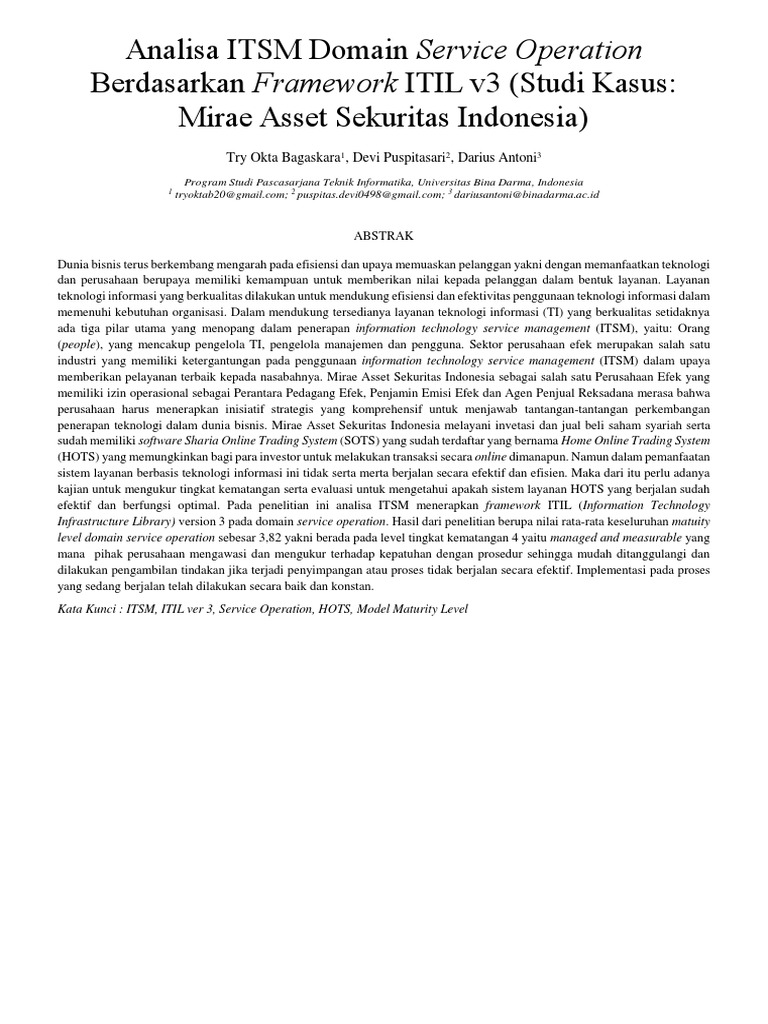 Tugas Kelompok Jurnal ITSM | PDF