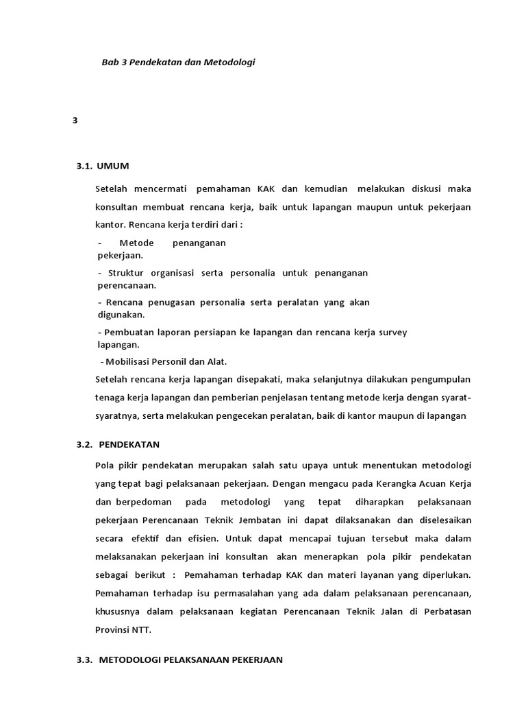 Pendekatan Dan Metodologi Jembatan 2017 PDF Free | PDF | Teknologi & Rekayasa