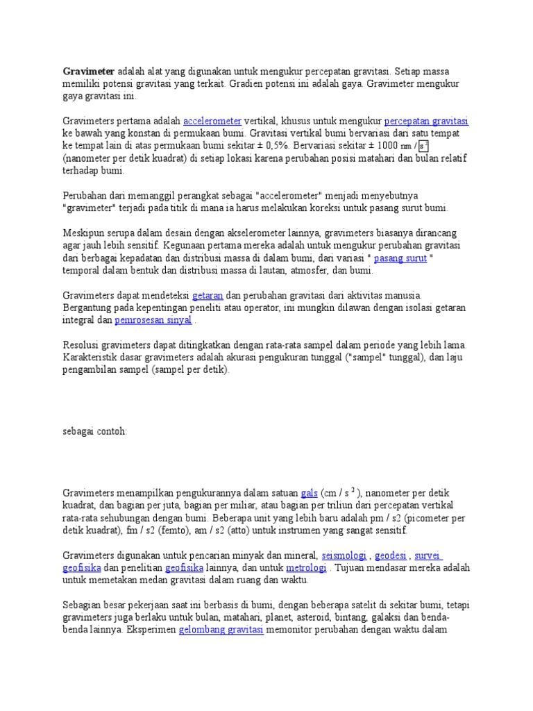 Gravimeter: Alat Ukur Gravitasi | PDF
