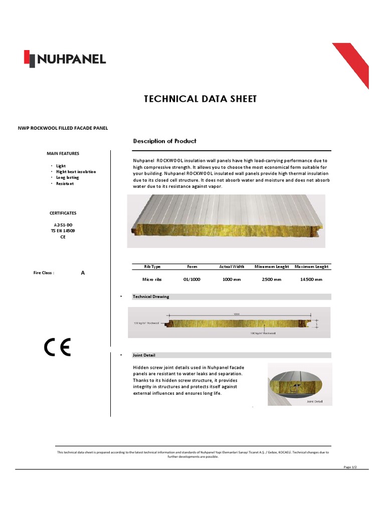 Nuhpanel Rockwool Wall Panel Overview | PDF | Building Insulation | Wall