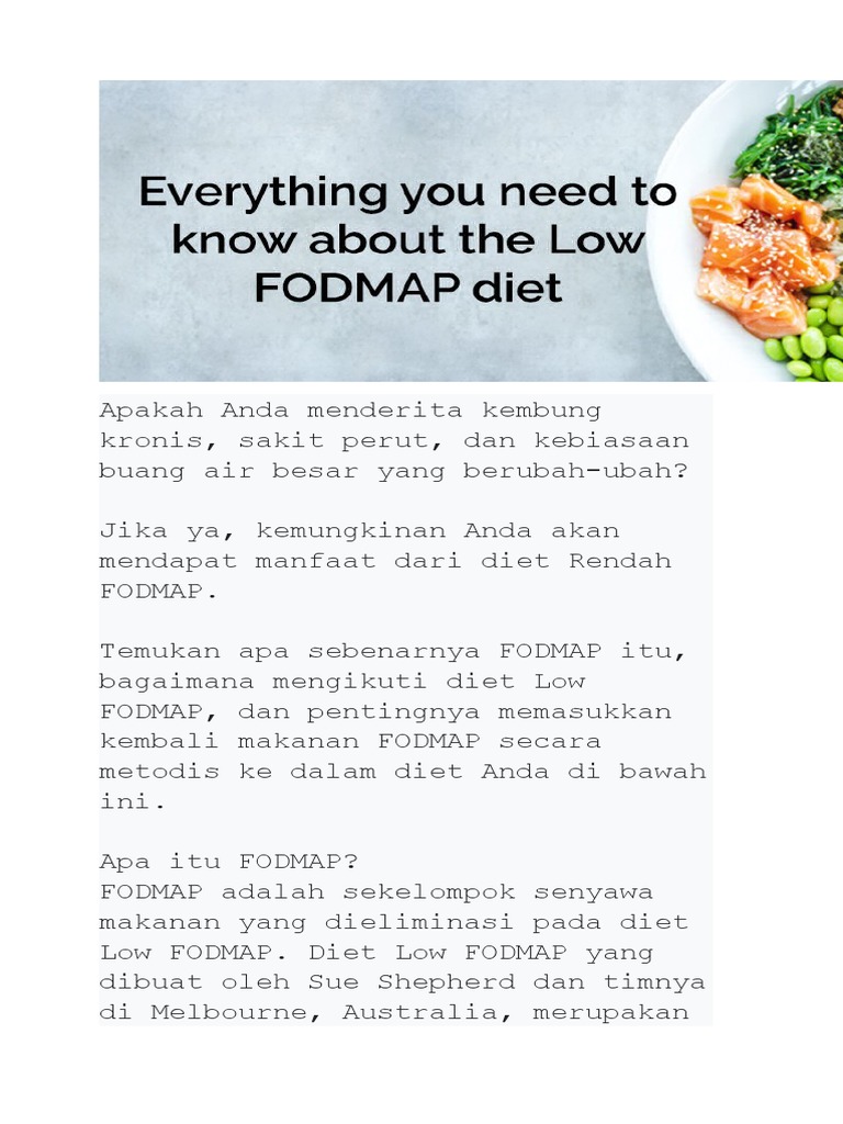 Makanan FODMAP Rendah | PDF