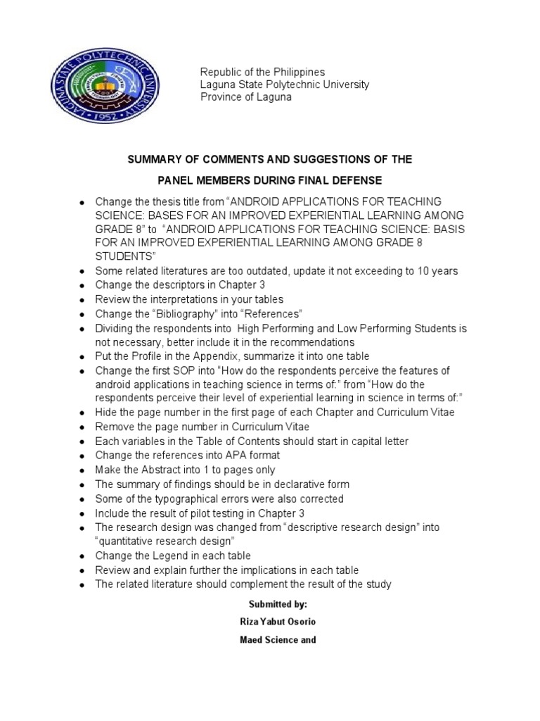 Summary of Comments | PDF