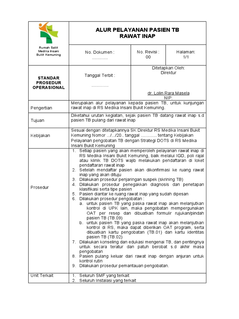 Spo Alur Pelayanan Pasien TB Rawat Inap | PDF