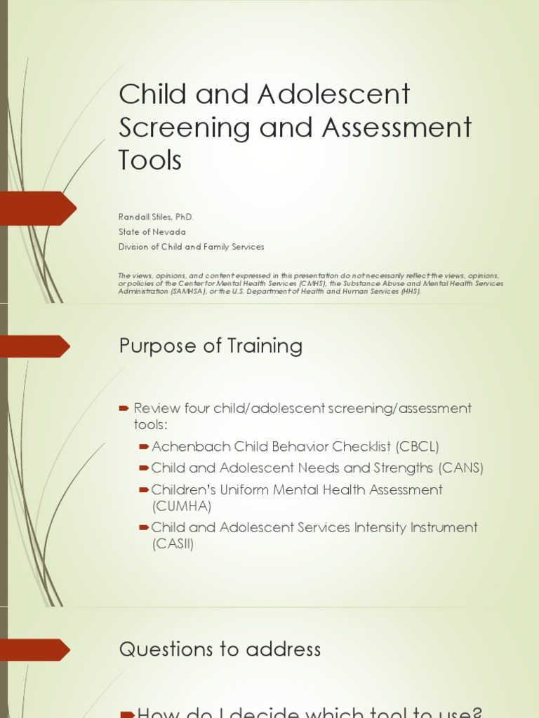 Child and Adolescent Screening and Assessment Tools | PDF | Depression ...