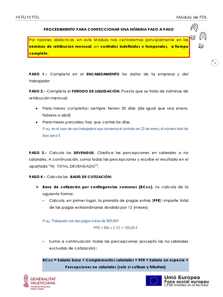 Guía Paso A Paso Para Calcular Una Nómina Pdf Salario Cheque De Pago