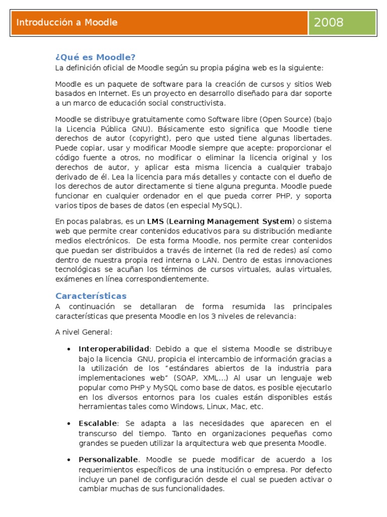 Qué Es Moodle | PDF | Moodle | Mi sql