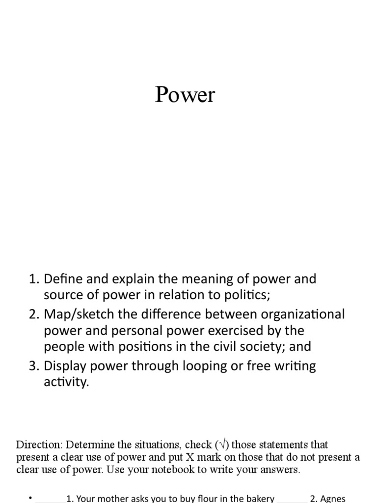 PPG Lesson 3 Power | PDF | Power (Social And Political) | Expert