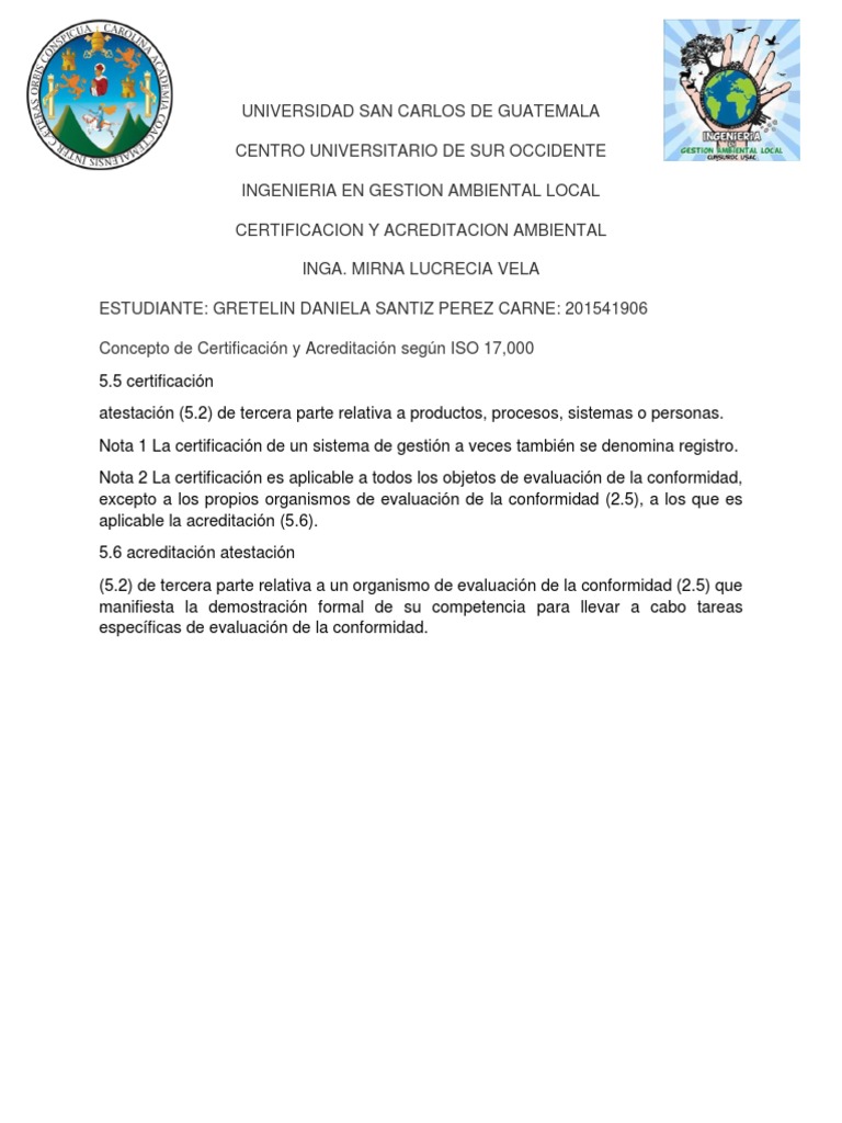 Tarea 2 Definiciones ISO 17000 | PDF | Tecnología