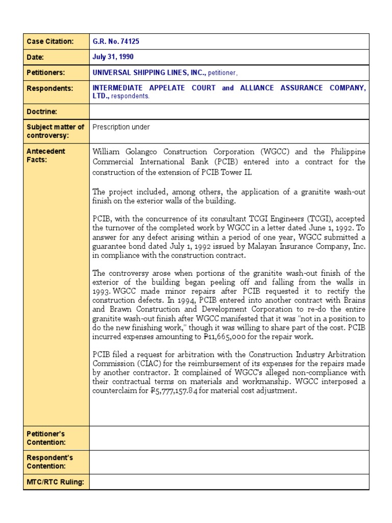 William Golanco Construction Corporation Vs PCIB | PDF | Guarantee ...