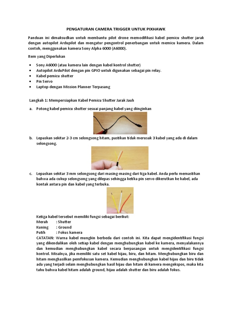 Materi Mapping-Pengaturan Camera Trigger Untuk Pixhawk | PDF