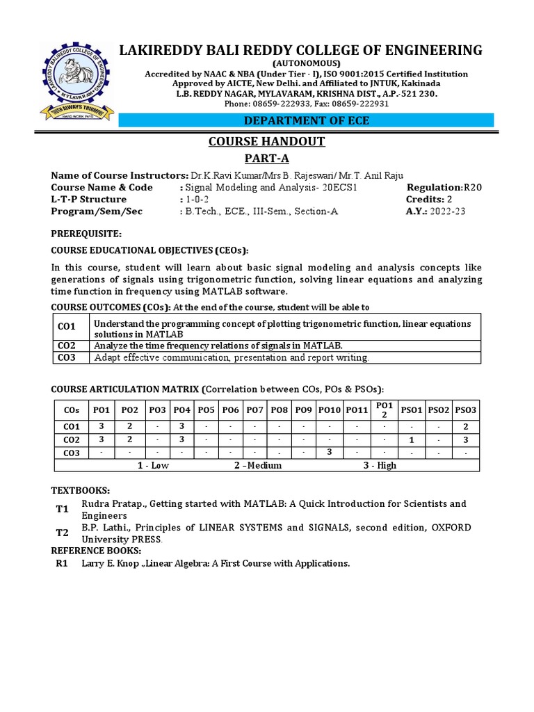 SMA LAb Course Handout | PDF | Engineering | Design
