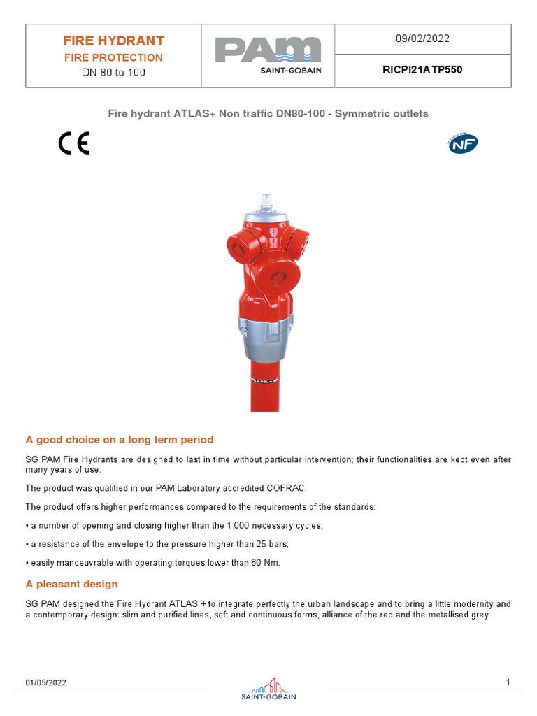 Atlas+ Fire Hydrant Specifications | PDF | Valve | Pipe (Fluid Conveyance)