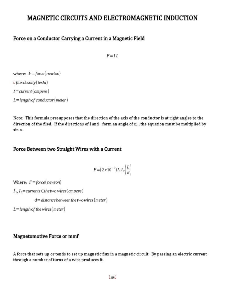 Magnetic Circuits and Induction Principles | PDF | Magnetic Field ...