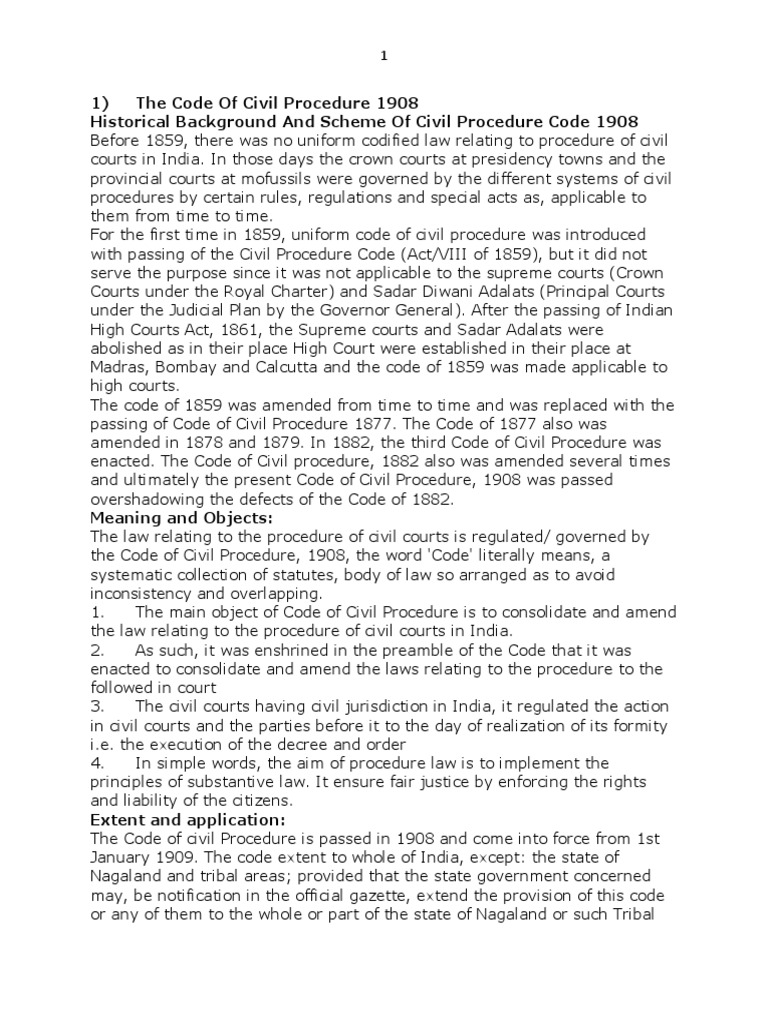 1 Civil Procedure Code | PDF | Affidavit | Judgment (Law)