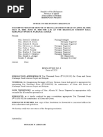 TEMPLATE Resolution Approving BDP | PDF | Philippines | Government