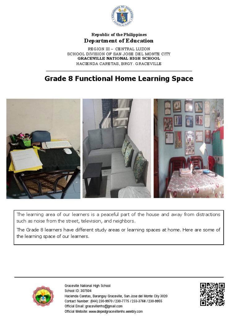 Grade 8 Functional Home Learning Space | PDF