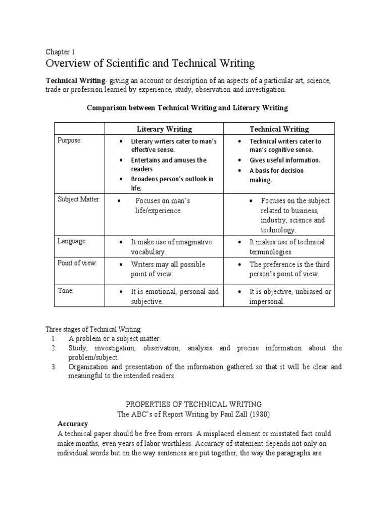 An Overview of the Fundamentals of Technical Writing | PDF | Definition ...