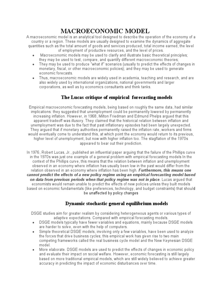 Macroeconomic Modeling Explained | PDF | Macroeconomics | Economics