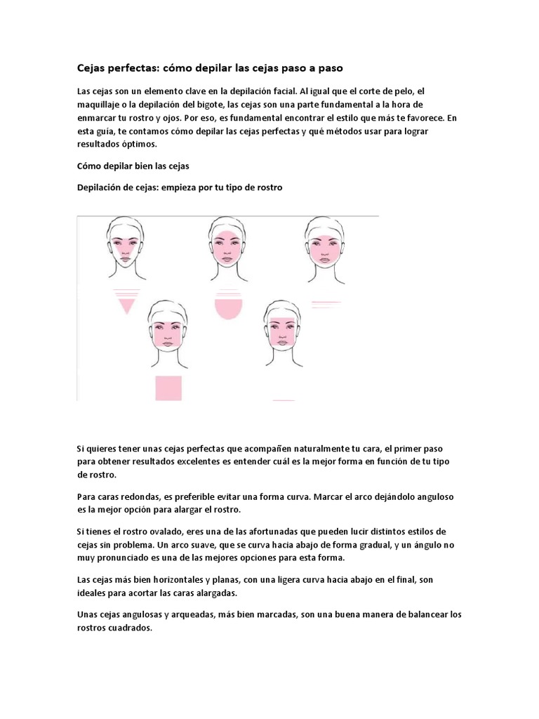 Cómo lograr cejas perfectas: una guía paso a paso para la depilación de cejas | PDF | Ceja | Pelo