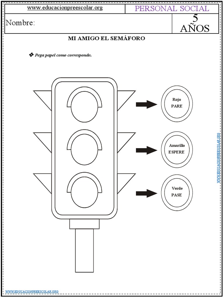 Actividad Del Semaforo para Niños de 5 Años | PDF
