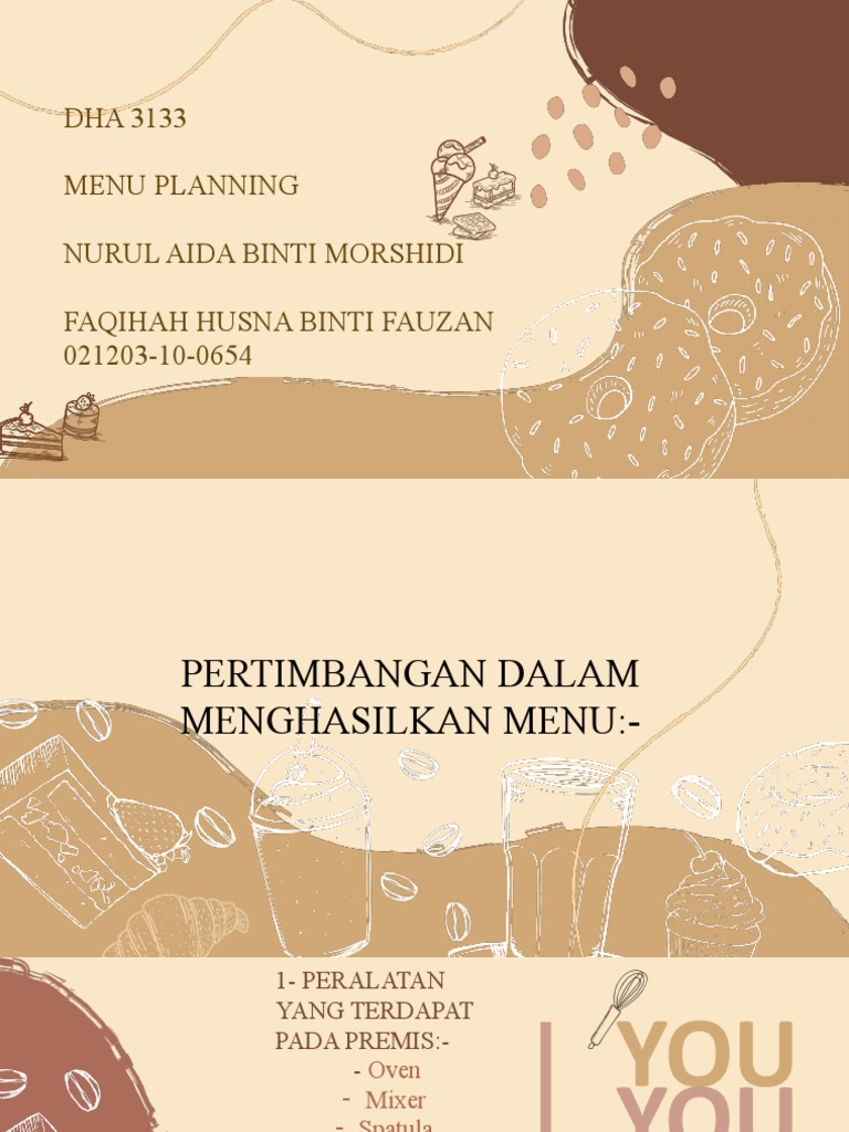 Cake Slide Kad Menu Cuna | PDF