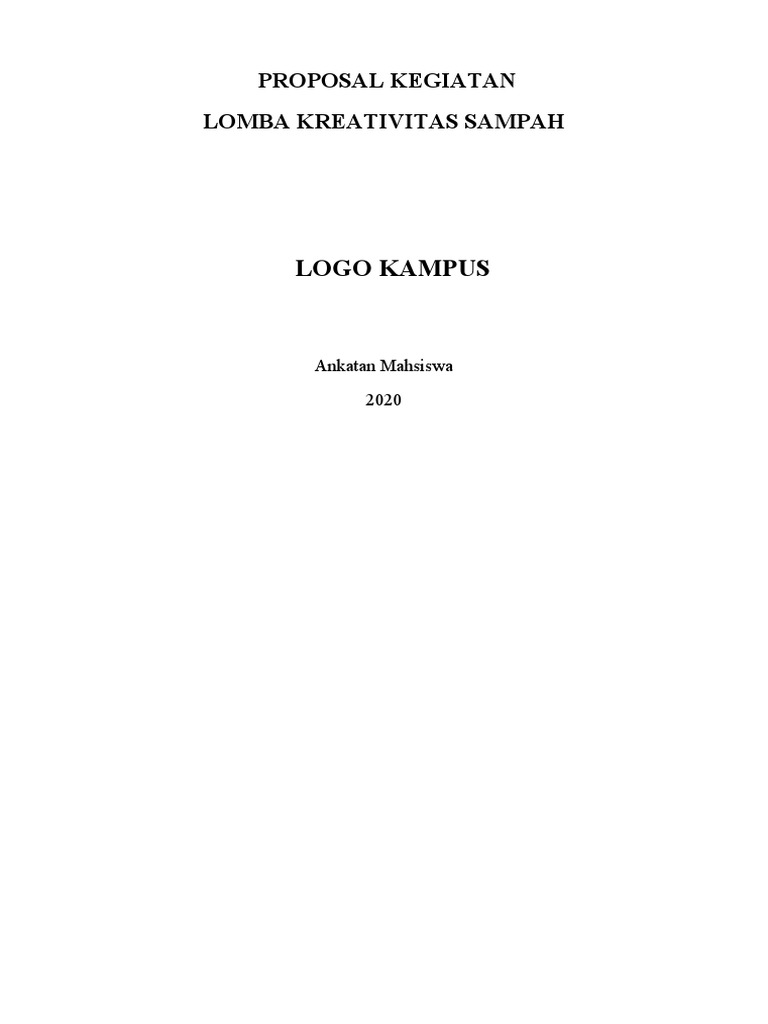 Contoh Proposal Kreativitas Sampah | PDF