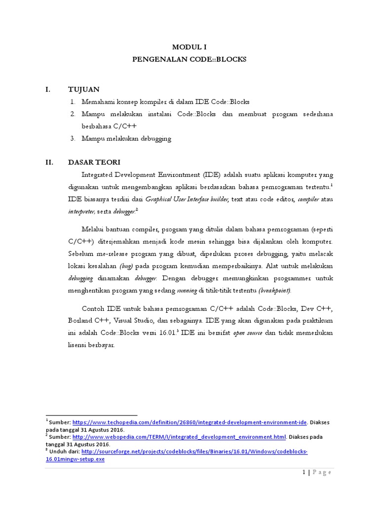 Pengenalan Code Blocks Bagian 1 | PDF